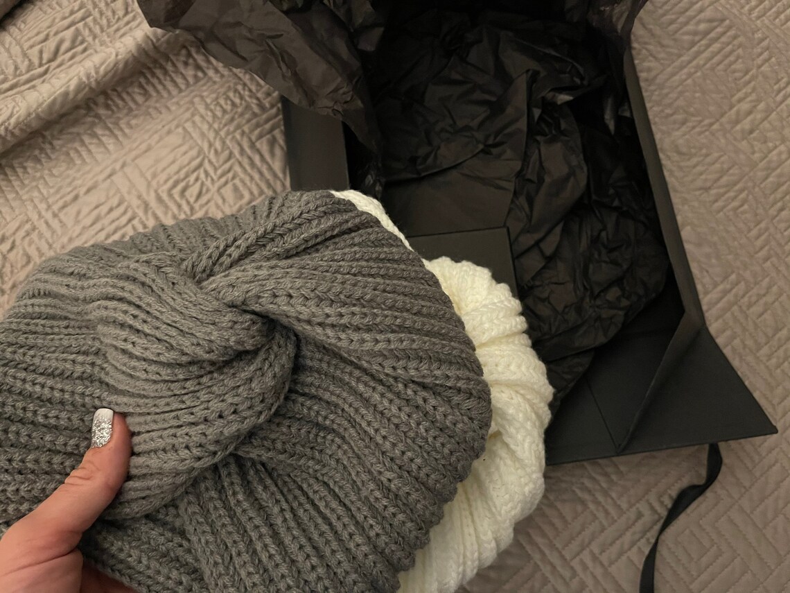 Hat Cream knitted twist turban hat winter turban hat | Etsy