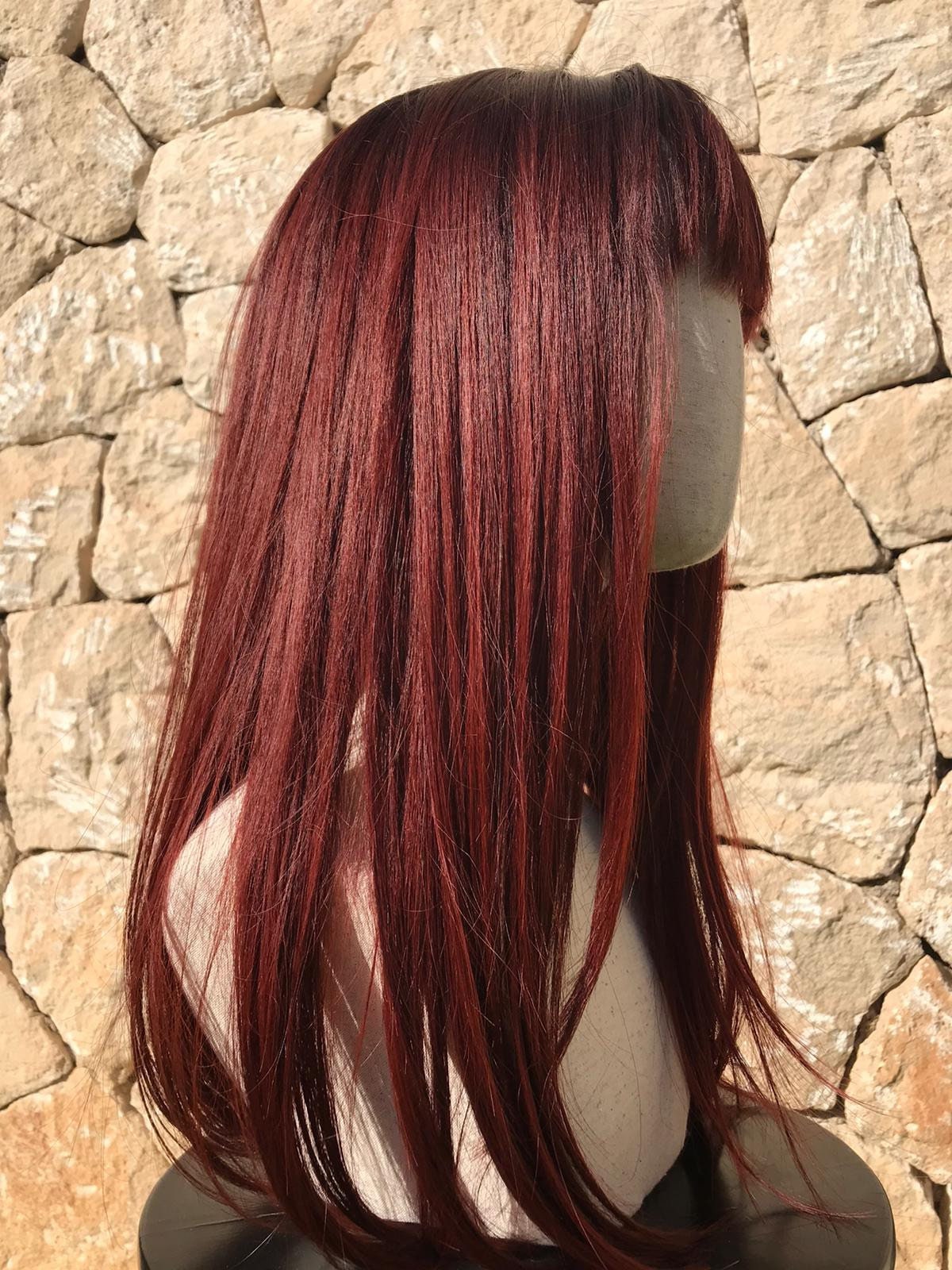 Red wig Ombre with Dark Roots fading down to red natural hair | Etsy