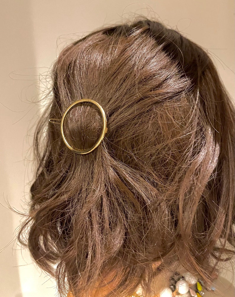 Gold Dipped Circle Hair Clip Barrette Hair Pin Circle Shape - Etsy