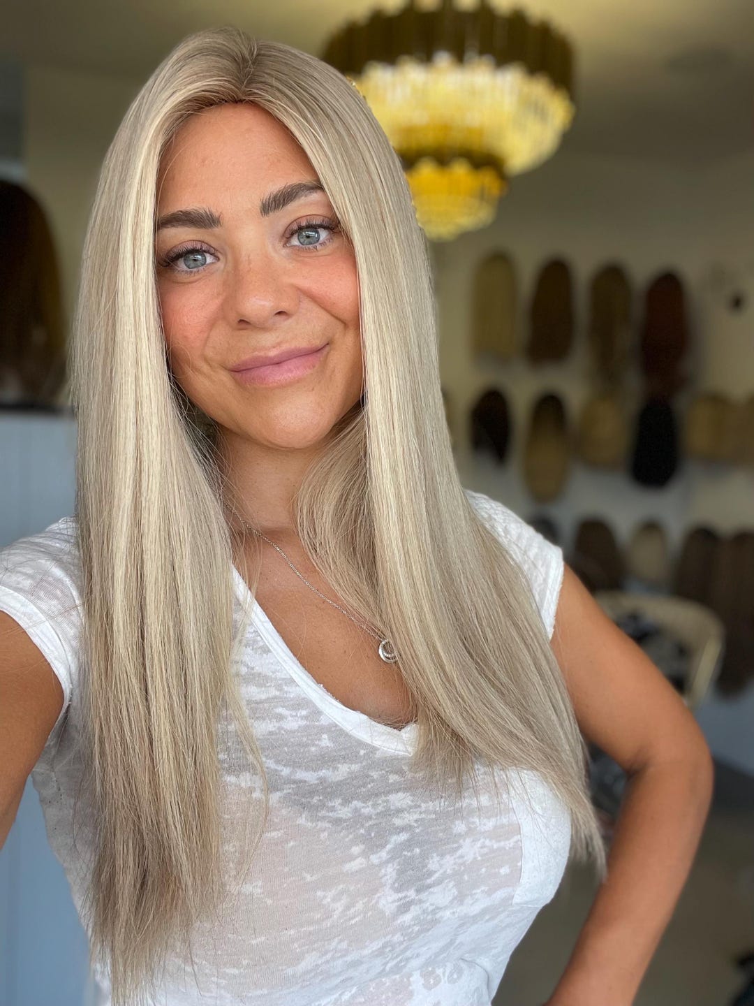Wig 100% Remy Human Hair, Blonde Wig 25”, SILK Top, Jewish Wig, (colour ...