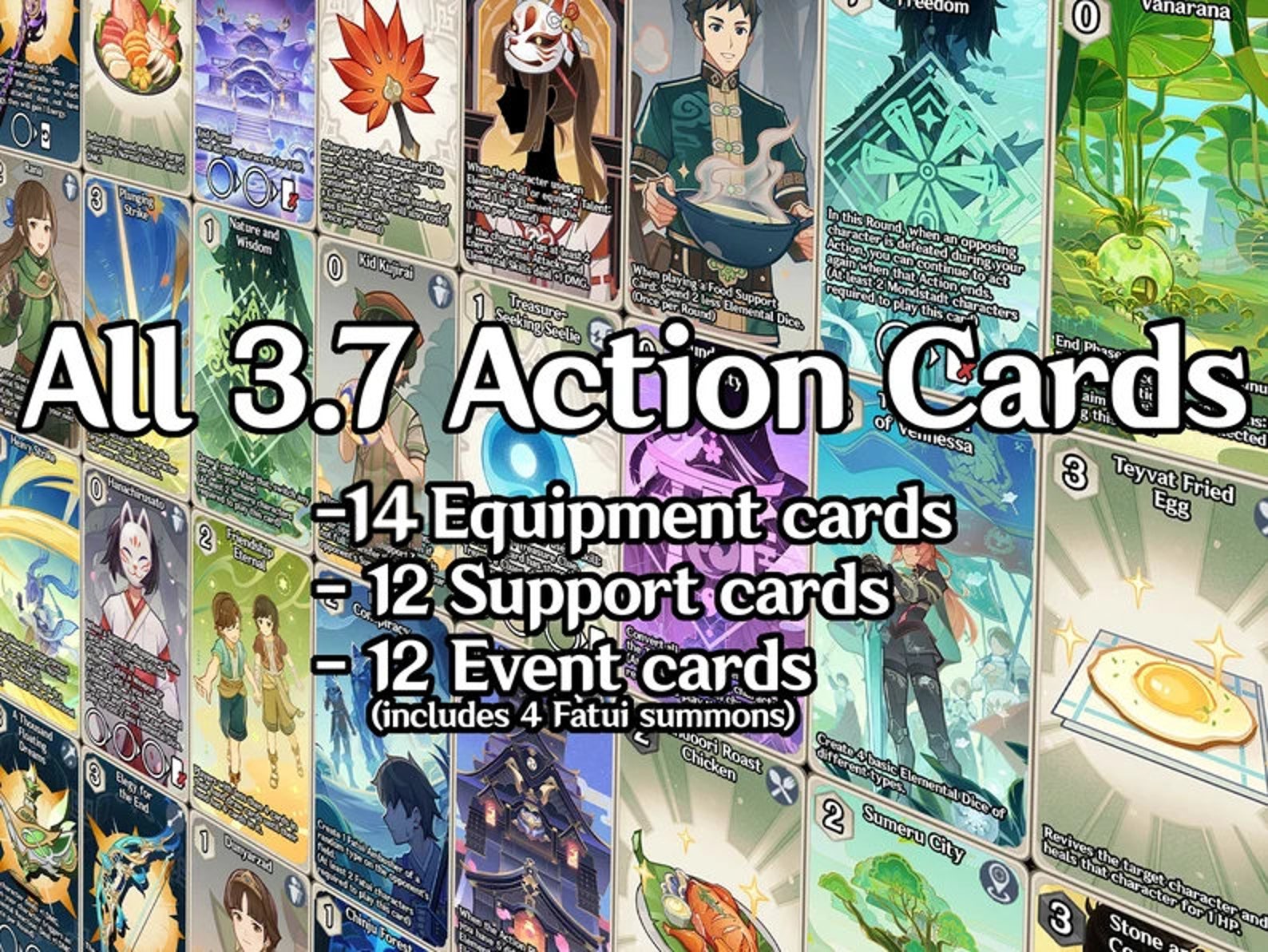 Genshin Impact || Genius Invokation TCG: Action Cards (updated to Luna ...