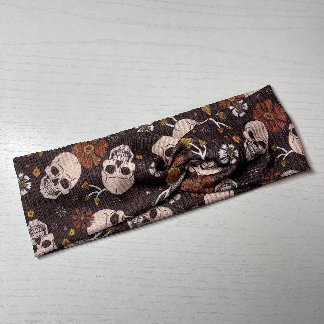 Skeleton Mushroom Rib, Twist Headband, Nurse Headband, Adult Turban ...