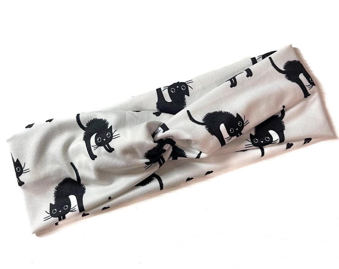 Cats Black & White Halloween, Fall, Cute Soft, Headbands for Women ...