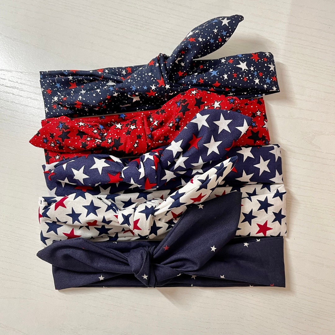 Handmade Stars Tie-on Headband: 4th of July Cotton Turban - Etsy