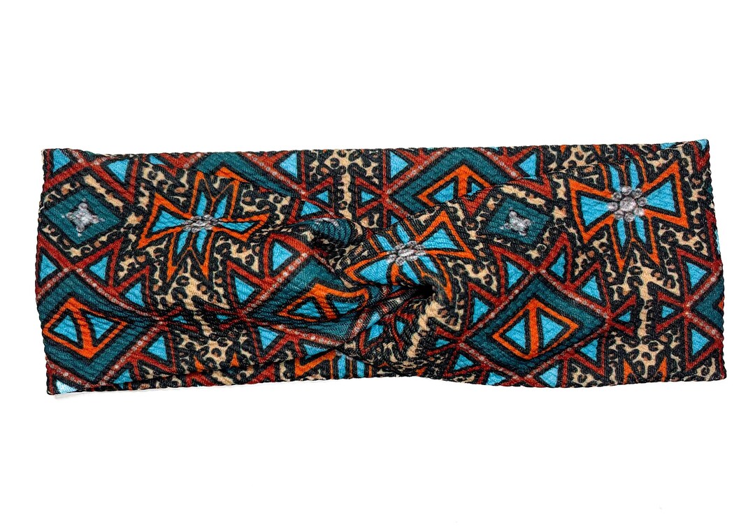 Aztec Western Tribal, Twist Headband, Nurse Headband, Adult Turban ...