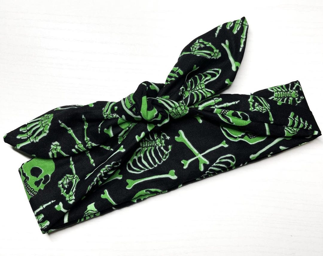 Neon Skeleton, Tie on Headband, Nurse Headband, Adult Turban, Headbands ...