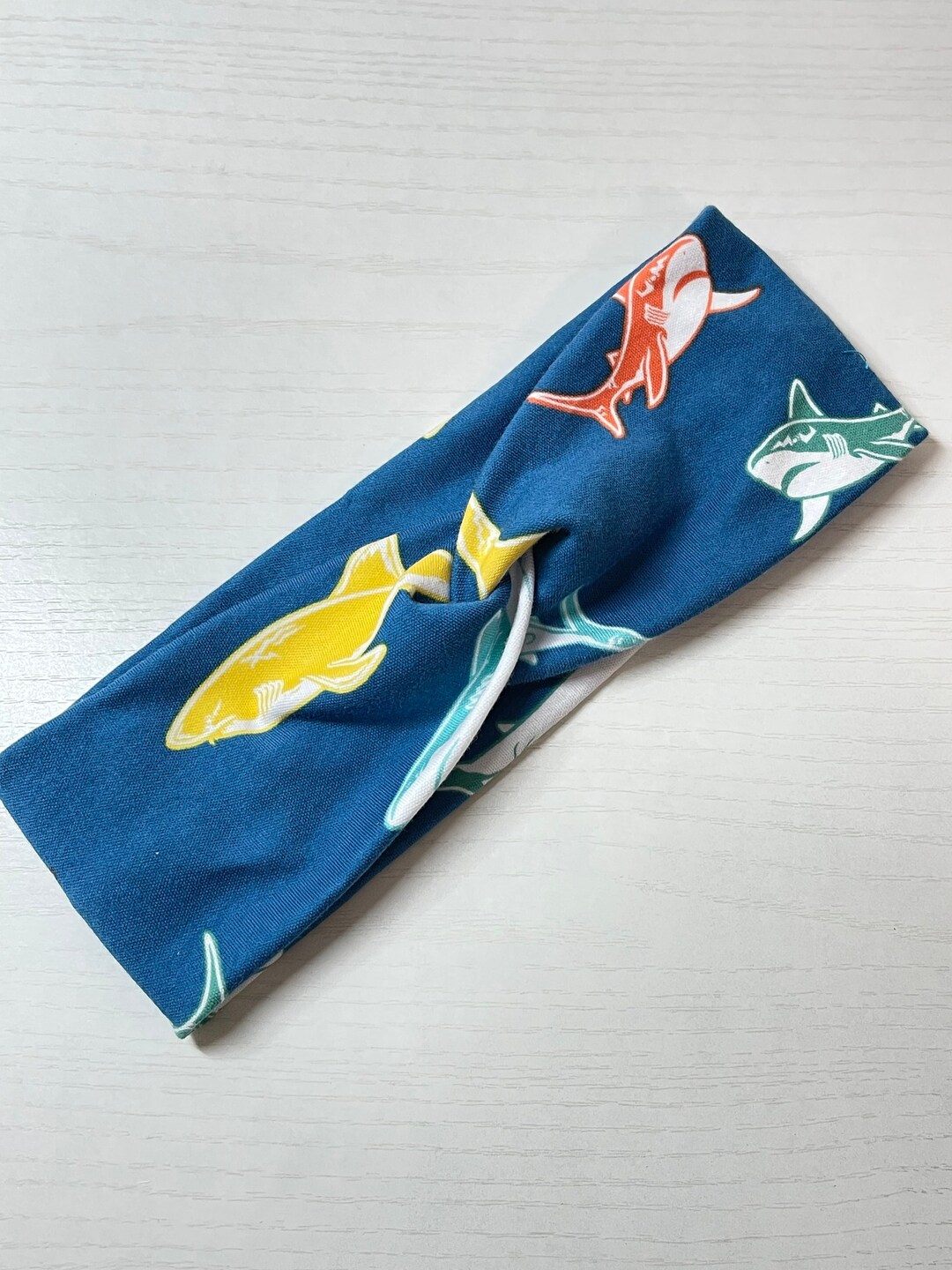 Blue Shark Week, Twist Headband, Nurse Headband, Adult Turban ...