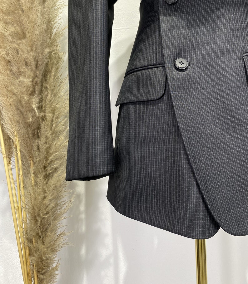 Reworked Long Sleeve Blazer Set, Cropped Blazer Set Skirt. - Etsy