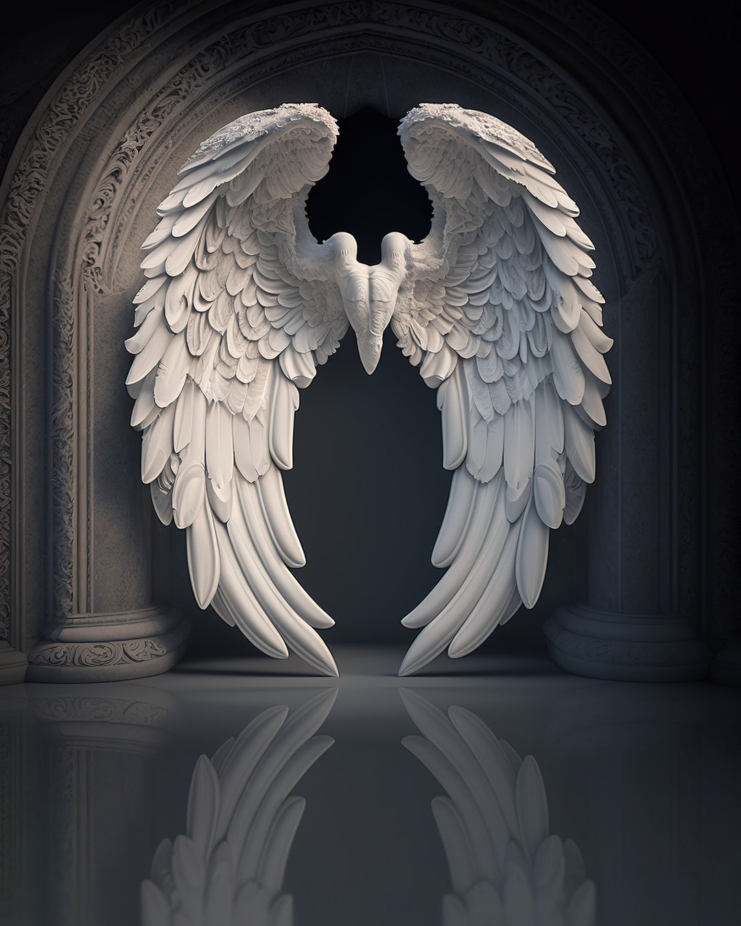 Digital Angel Wings Backdrop - Etsy