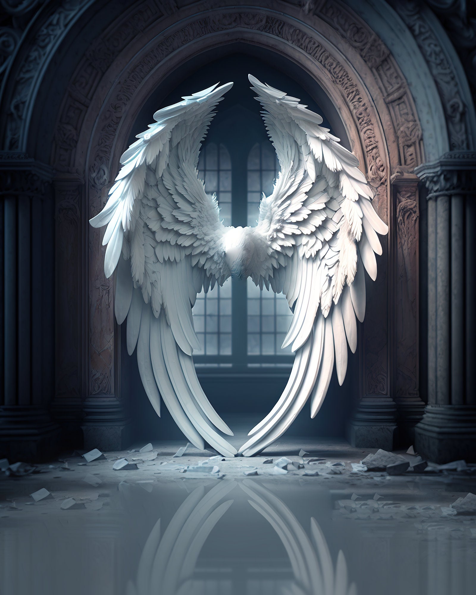 Digital Angel Wings Backdrop - Etsy