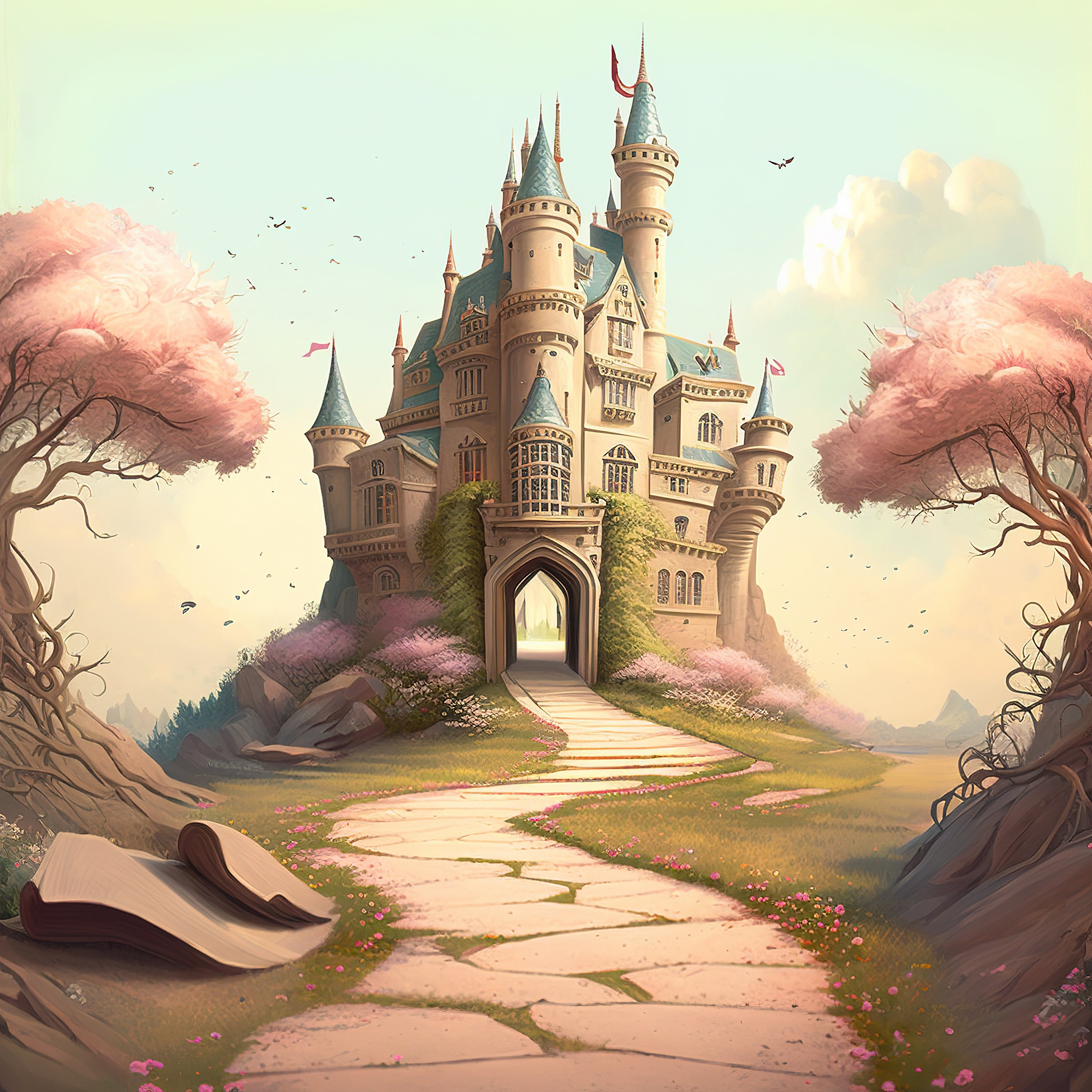 Storybook Castle Digital Background - Etsy