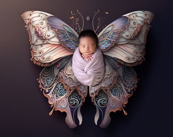 Purple and Lavender Butterfly Wing Set / Newborn Wings / Newborn Wing ...