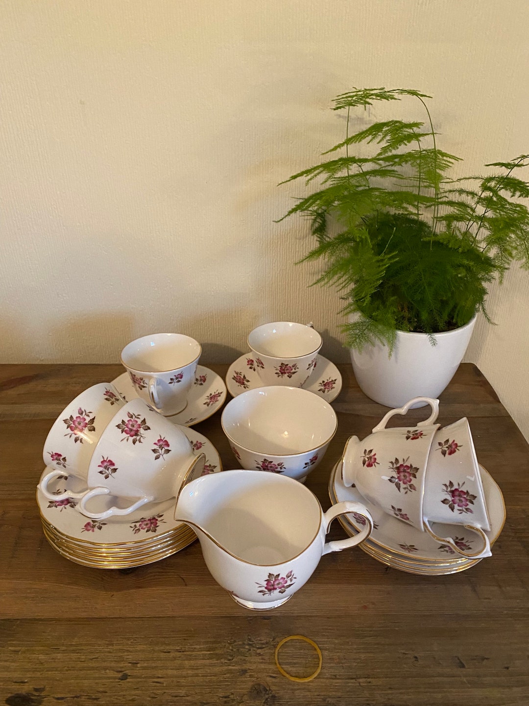 Queen Anne English Bone China Tea Set Creamer and Sugar Bowl - Etsy