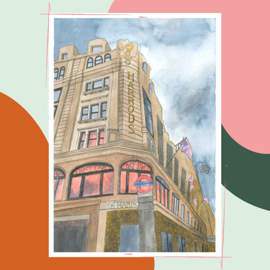 Harrods London Art Print - Etsy France
