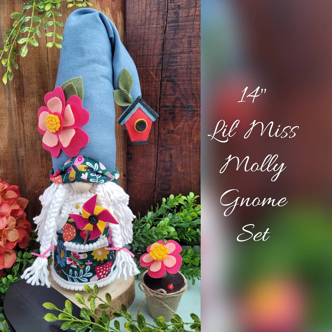 Summer Girl Gnome Gnome With Braids Flower Gnome Garden - Etsy