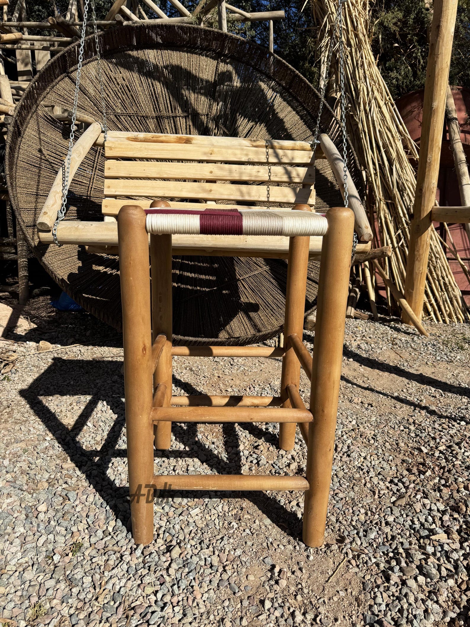 Wooden Macrame Bar Stool - Etsy