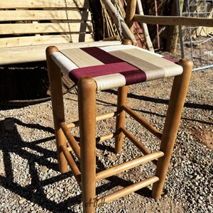 Wooden Macrame Bar Stool - Etsy