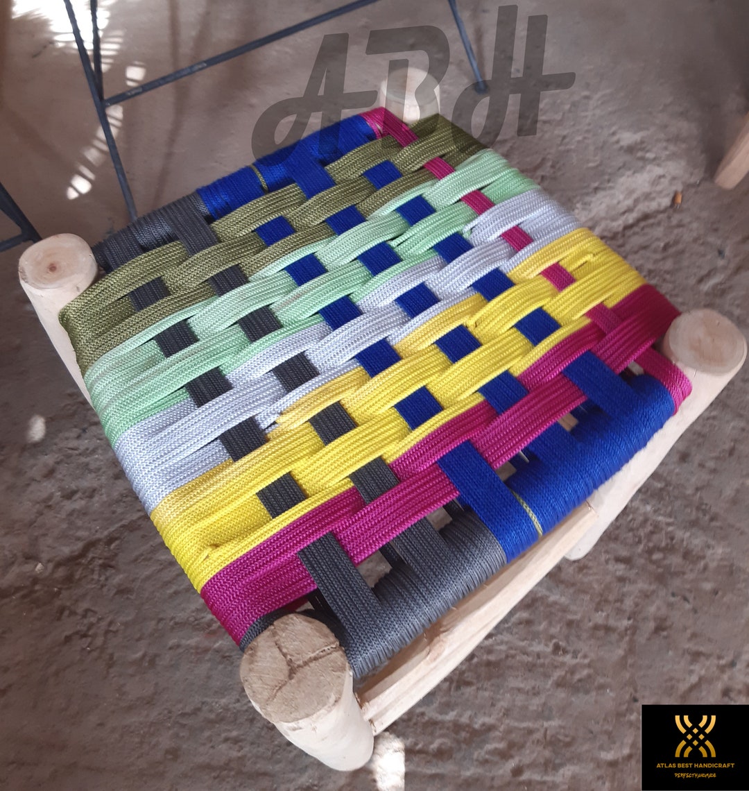 Moroccan Wooden Stool, Handmade Stool, Boho Stool, Natural Stool Made ...