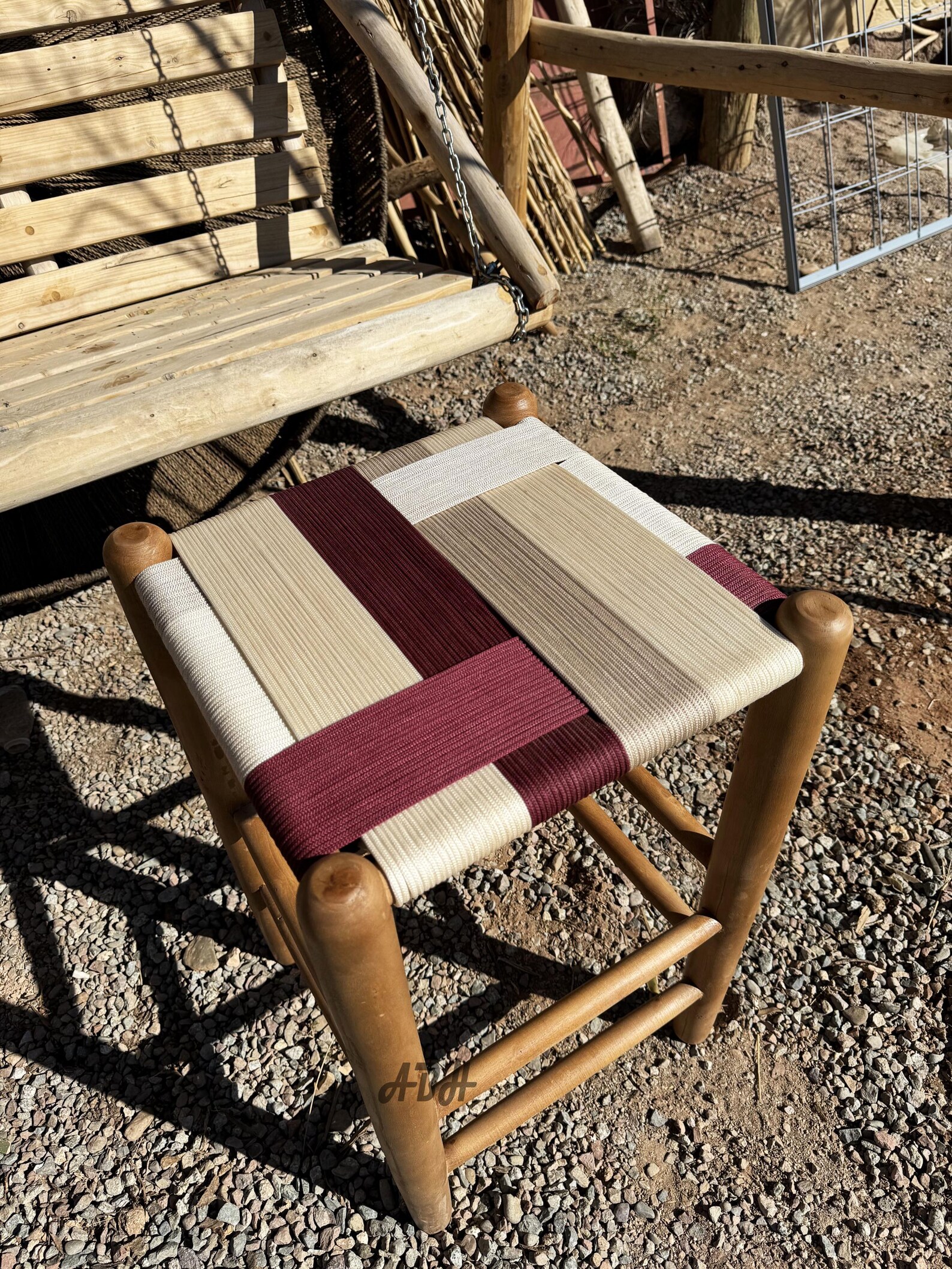 Wooden Macrame Bar Stool - Etsy