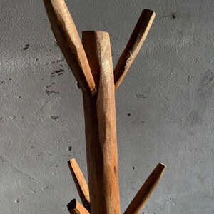 Handmade Wooden Hanger Rack, Rustic Look Clothes Hanging, Entryway Coat ...