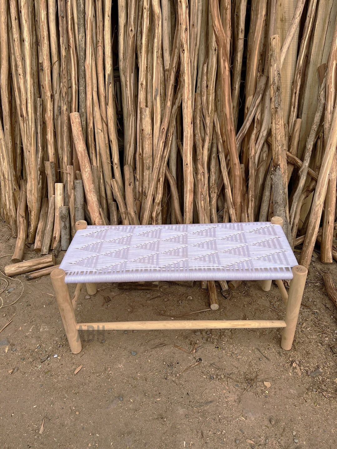 Rustic Elegance: Handmade Wooden Bench for Garden, Patio, and Entryway ...