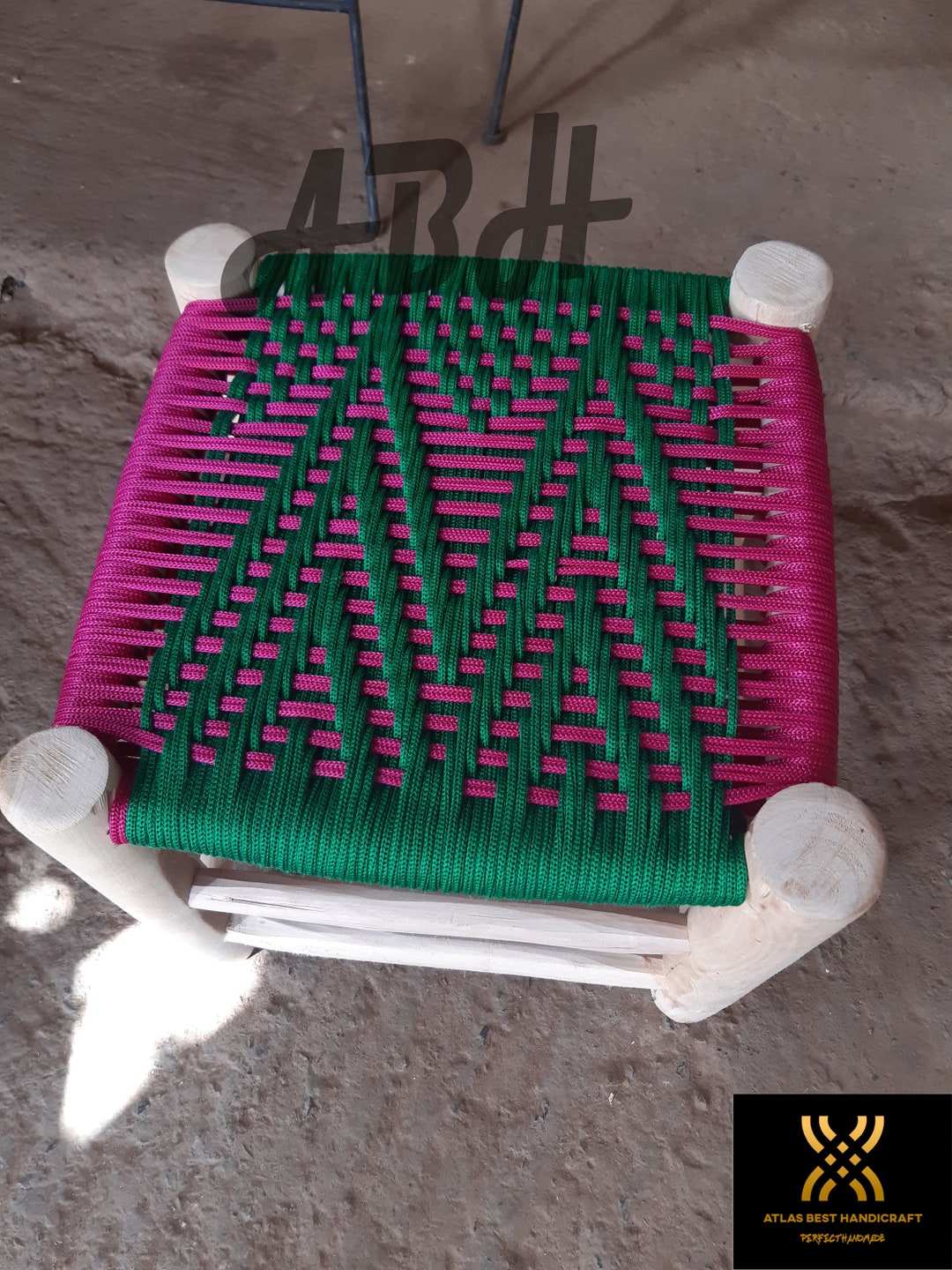 Moroccan Wooden Stool, Handmade Stool, Boho Stool, Natural Stool Made ...