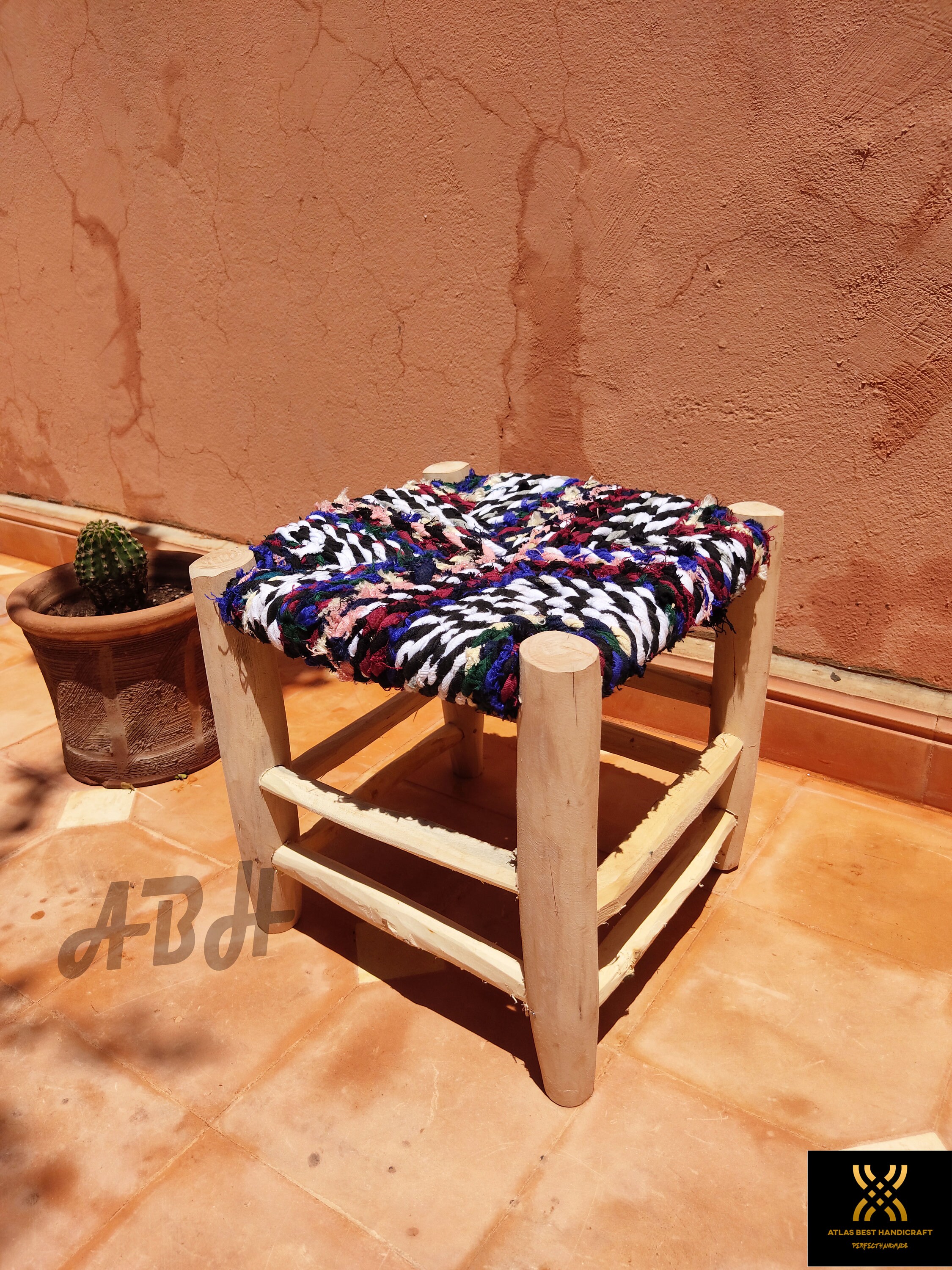 Moroccan Wooden Stool Handmade Stool Boho Stool Natural - Etsy UK
