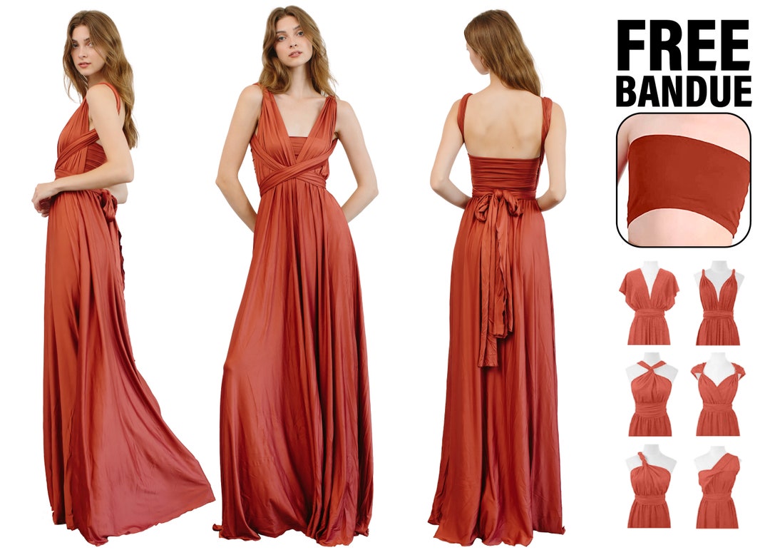 Fall Bridesmaid Dress Burnt Orange Dress / Mustard Dress / Rust Dress ...