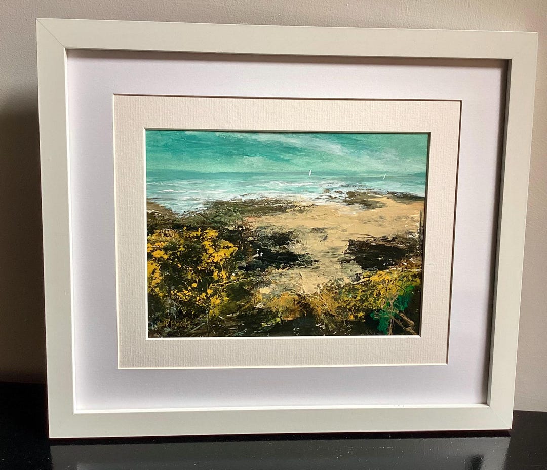 Original Cornish Seascape Painting. Walking on Cornwall Coastal Path ...