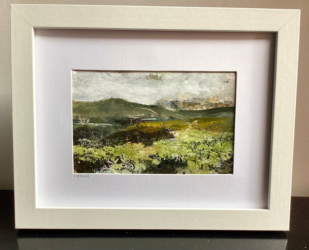 Original Derbyshire Landscape Painting. Walking in Edale Countryside ...
