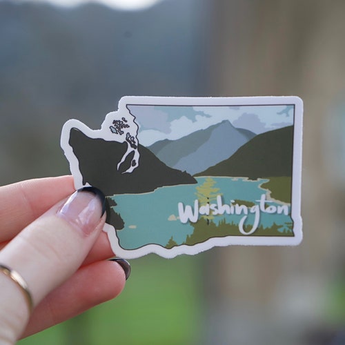 Cute Washington Sticker Washington State Sticker WA Nature - Etsy