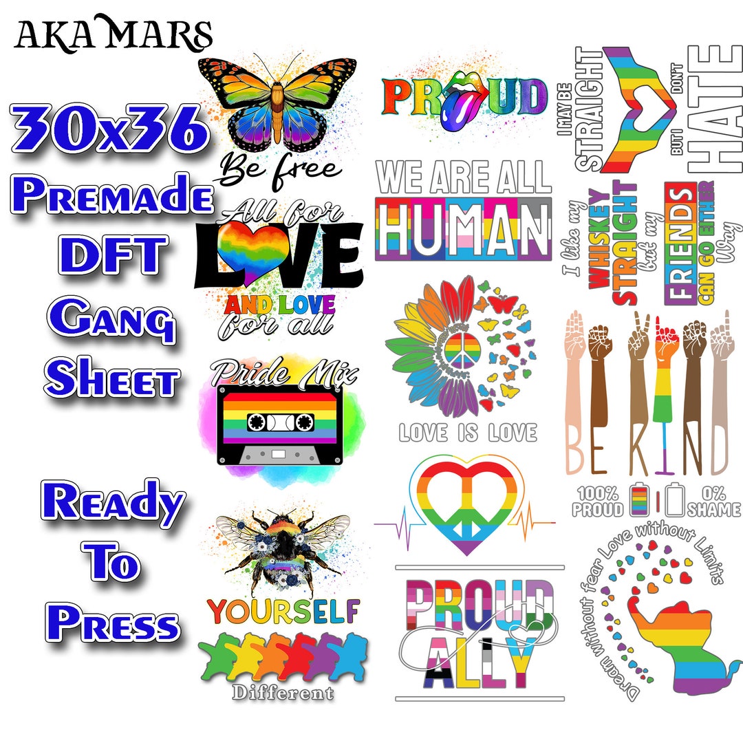 LGBT Pre-made DTF Gang Sheet : Elevate Your Designs With Stunning ...