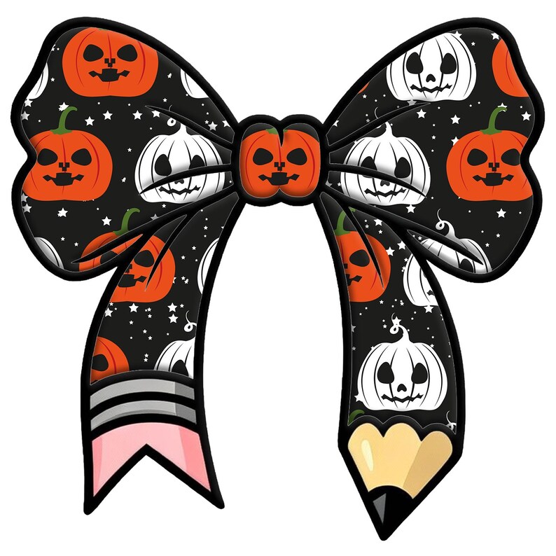 Teacher Pencil Bows PNG Bundle | Fall, Winter, Halloween Themes ...