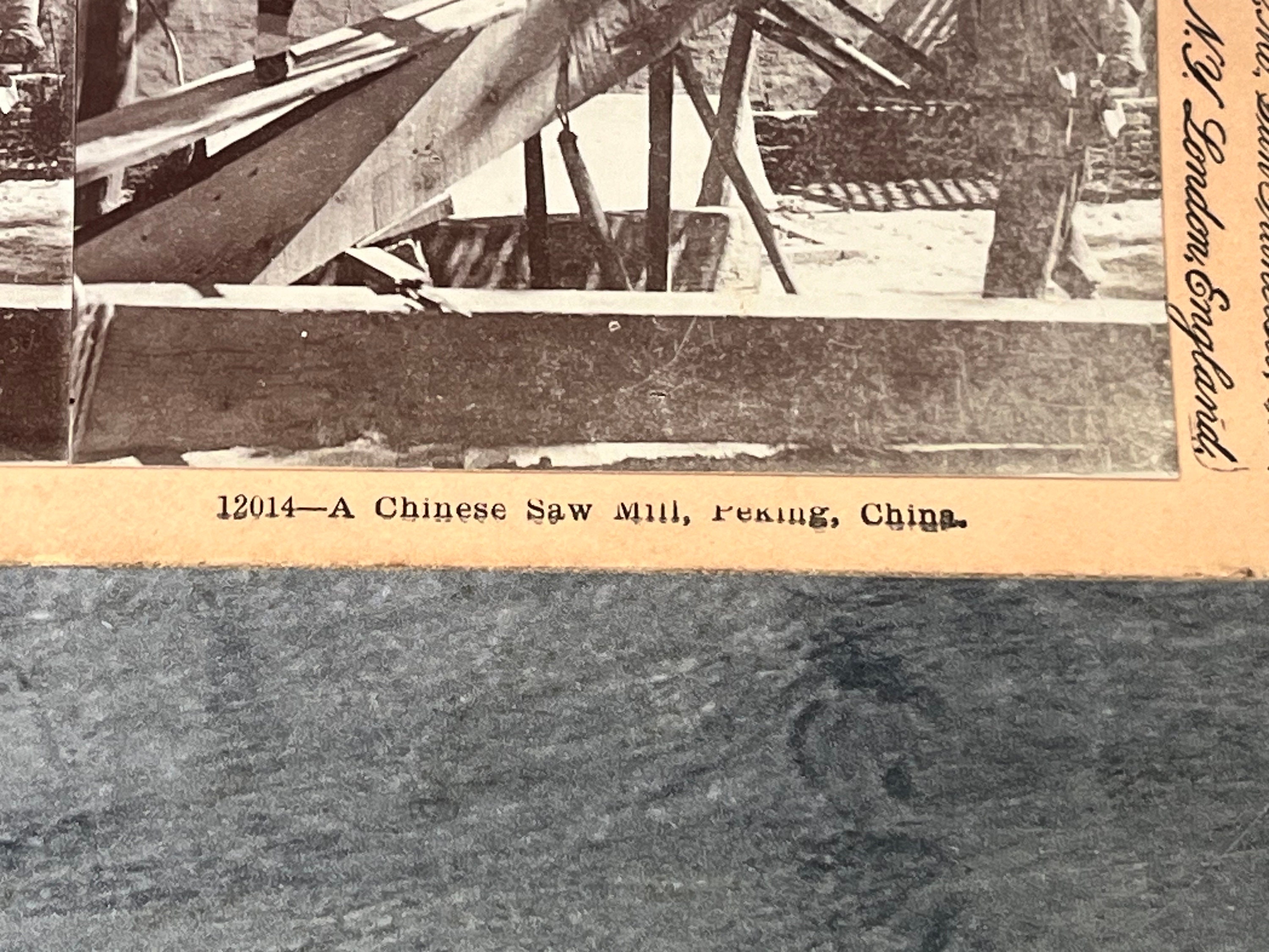 A Chinese Saw Mill Peking, China 12014 Vintage Keystone View Company ...
