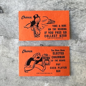 Vintage Monopoly Game Chance Cards From a 1973 Game - Etsy