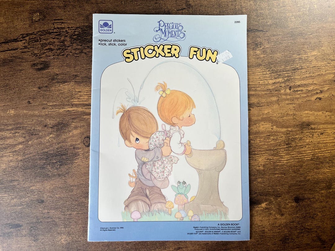 Vintage Precious Moments Sticker Book Golden Book 1990 Has NOT Been ...
