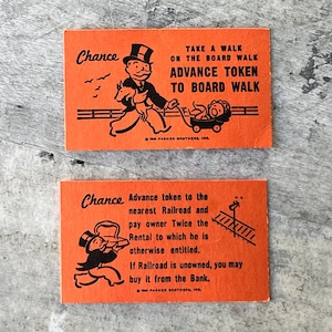 Vintage Monopoly Game Chance Cards From a 1973 Game - Etsy