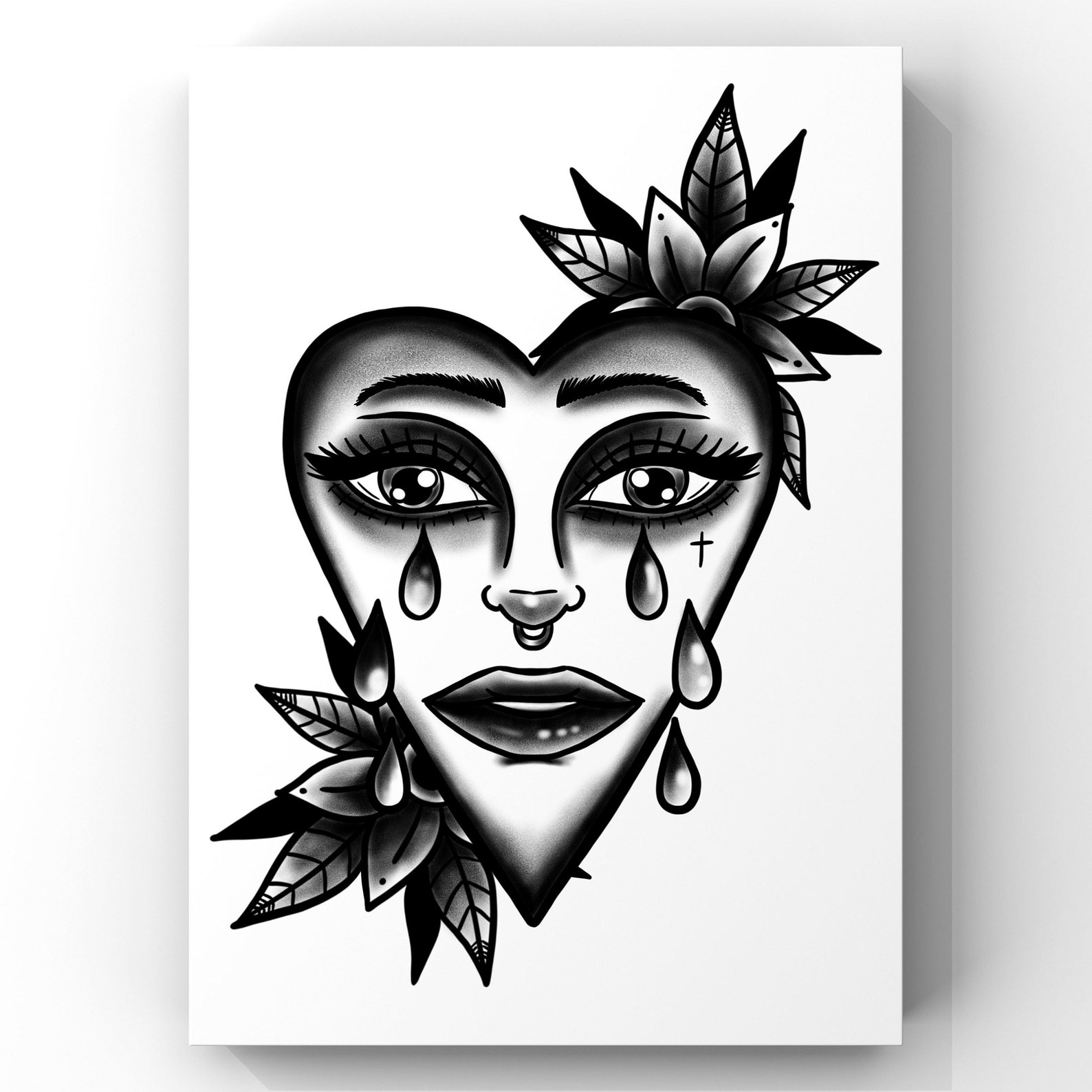A5 Crying Heart Print | Etsy