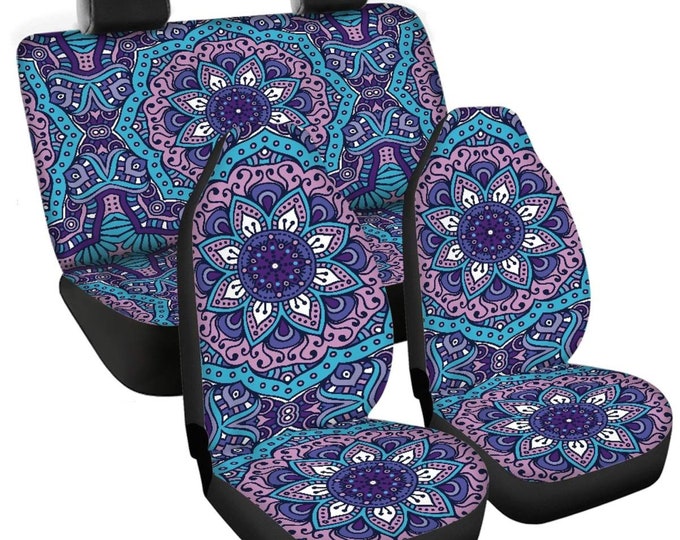 Beautiful Purple Mandala Universal Car Seat Covers Set, Car Seat ...