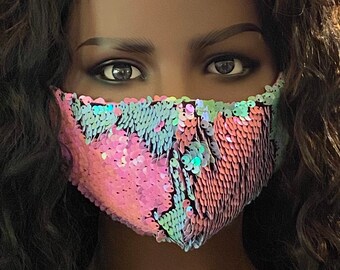 Sequin Face Mask - Etsy