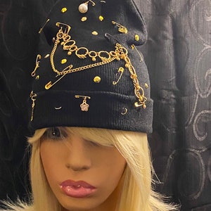 BLING Beanie, Embellished Hat, Studded Hat, Jeweled Hat, Bling Skull ...