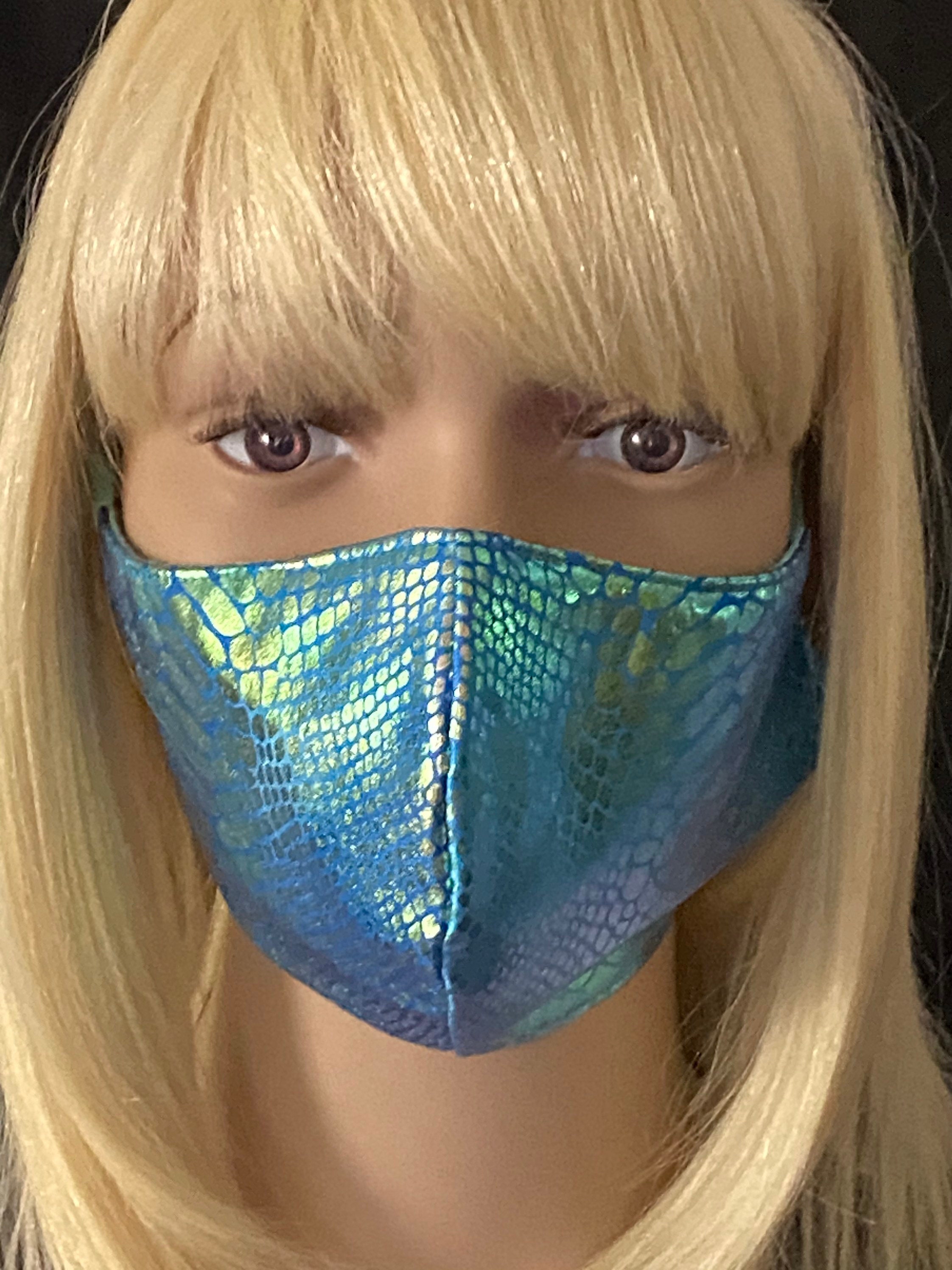 Holographic Face Mask Holographic Snakeskin Print Mask - Etsy