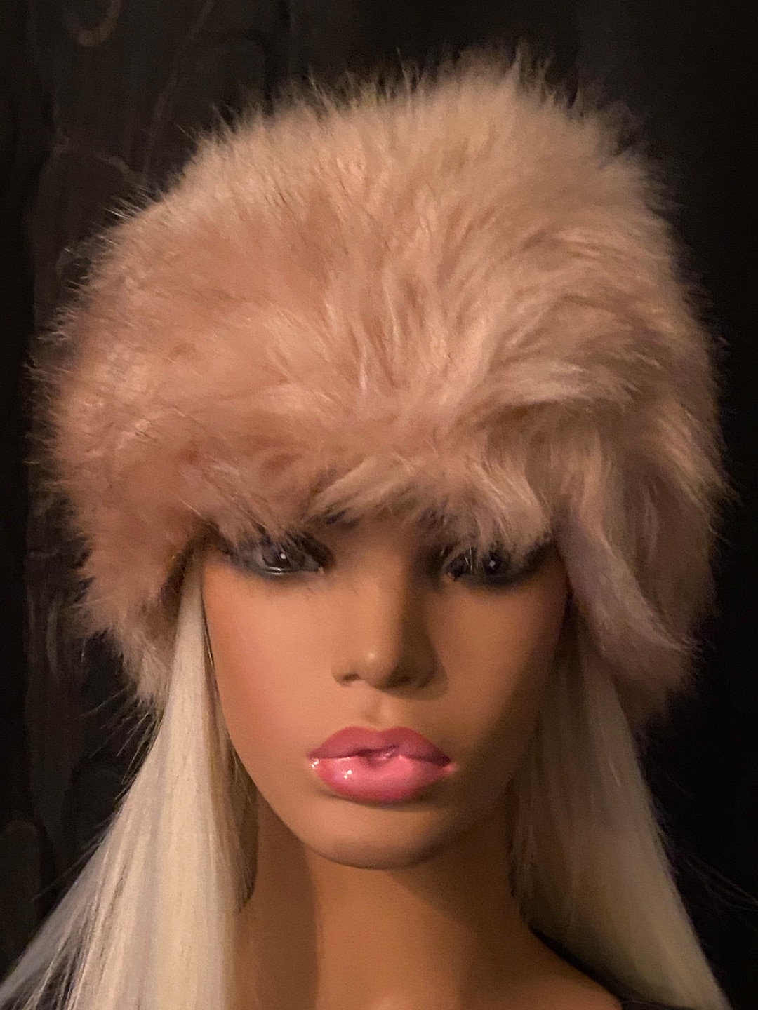 Pink Faux Fur Cossack Hat, Furry Russian Hats, Fluffy Fur Hats, Fuzzy ...