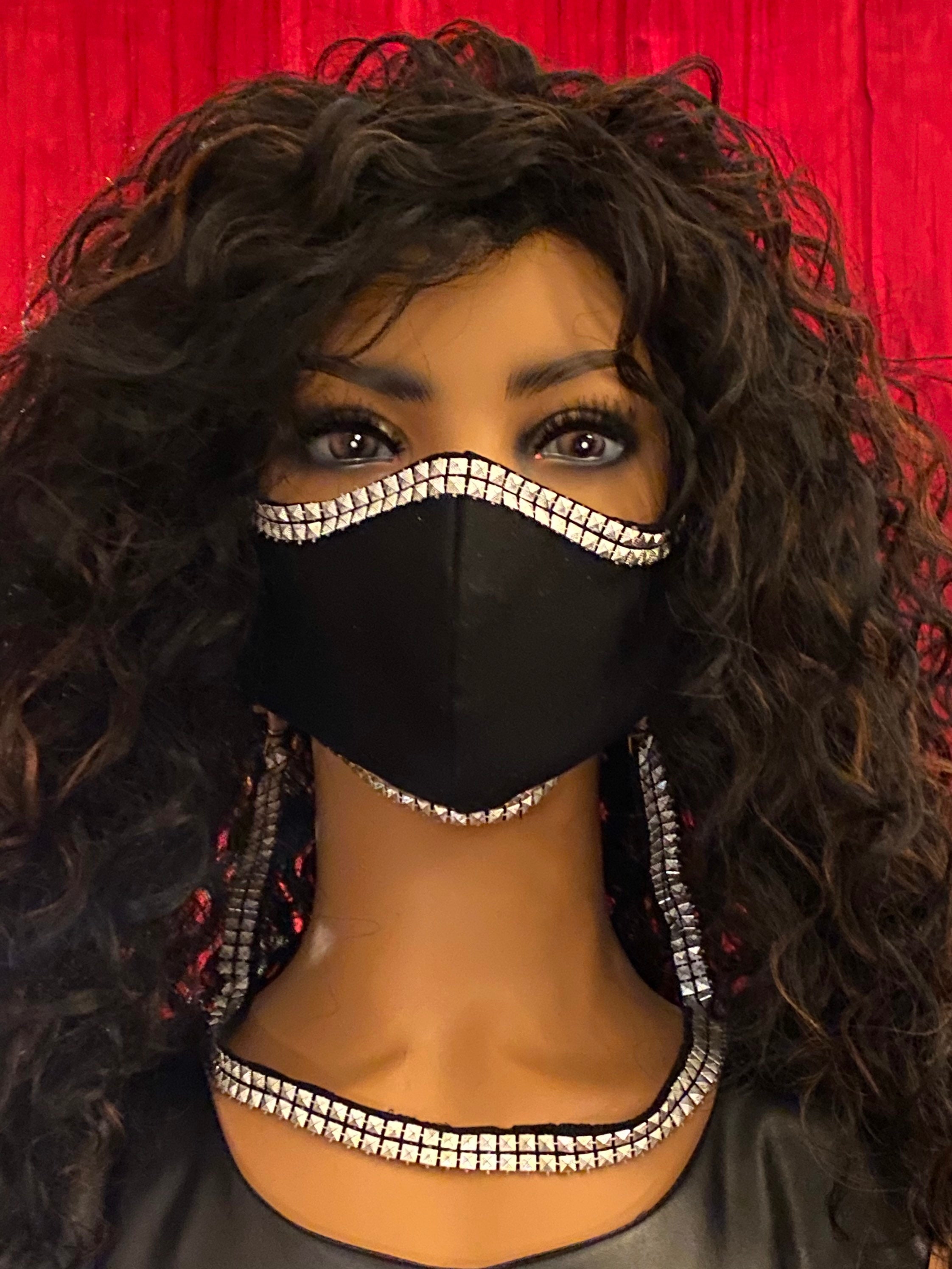 Studded Face Mask Silver Studded Bling Mask Silver Studded - Etsy UK