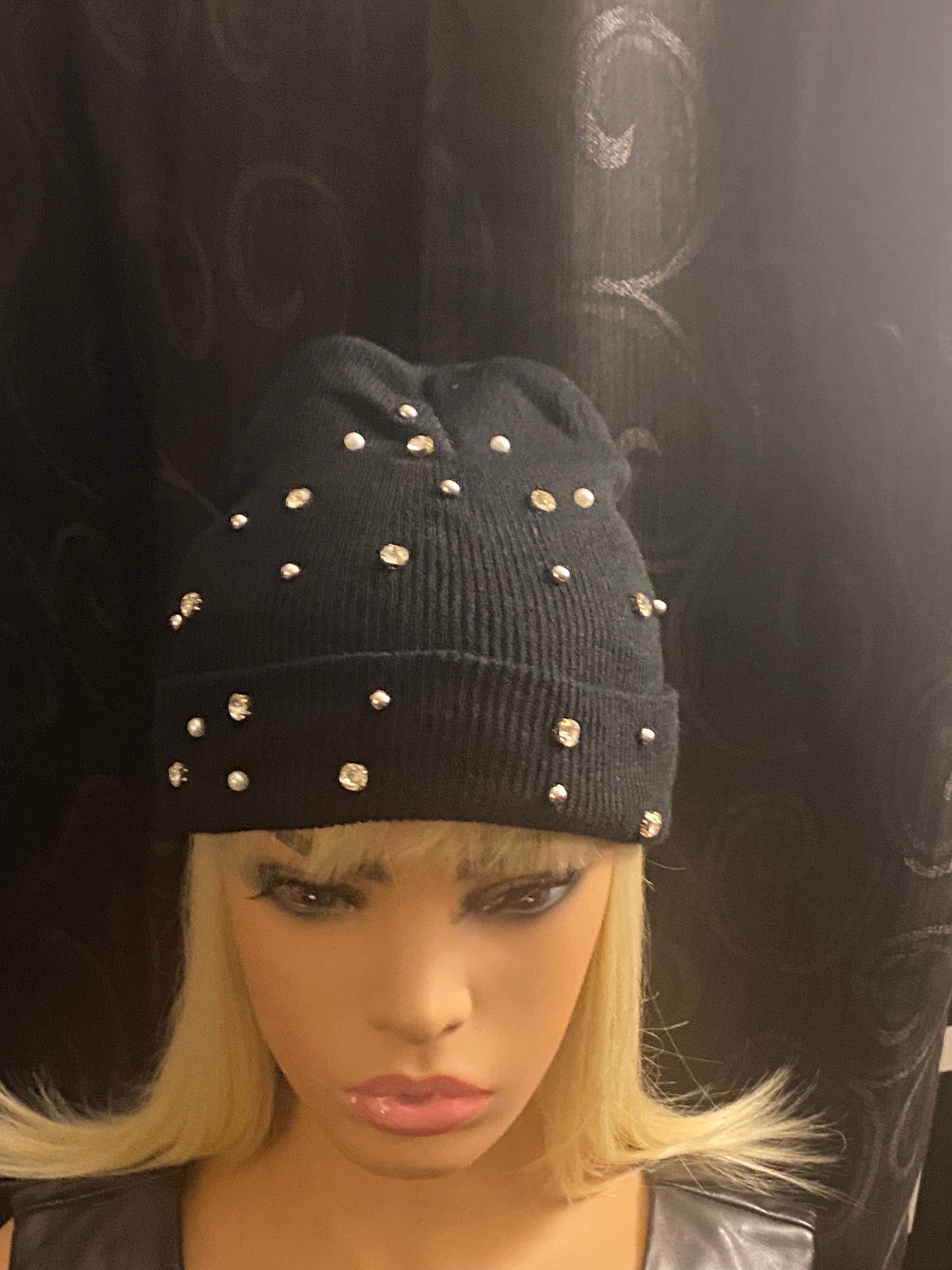 BLING Beanie, Embellished Hat, Rhinestone Hat, Jeweled Hats, Bling ...