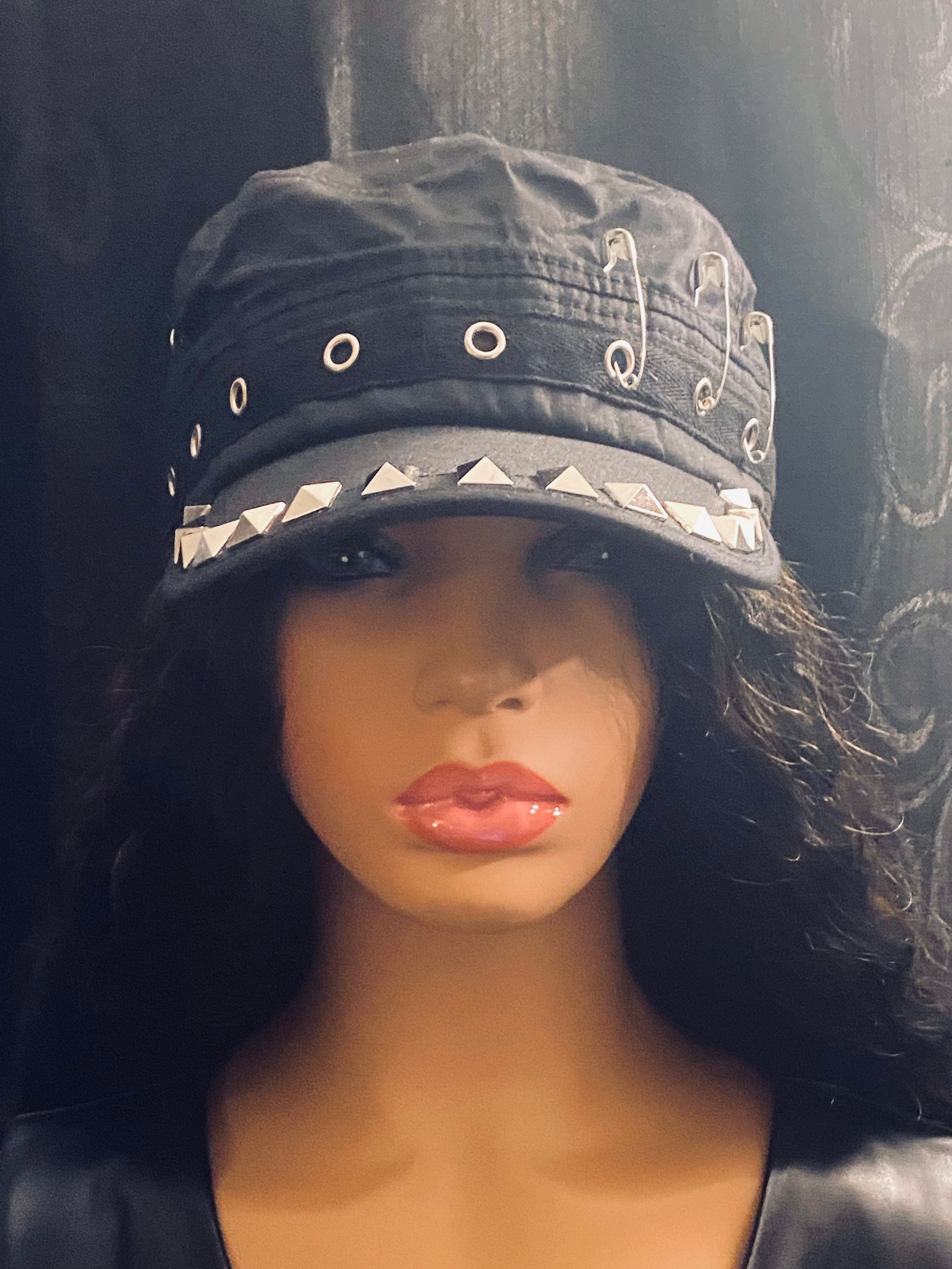 Black Studded Cap Embellished Hat Studded Hat Jeweled Hat - Etsy
