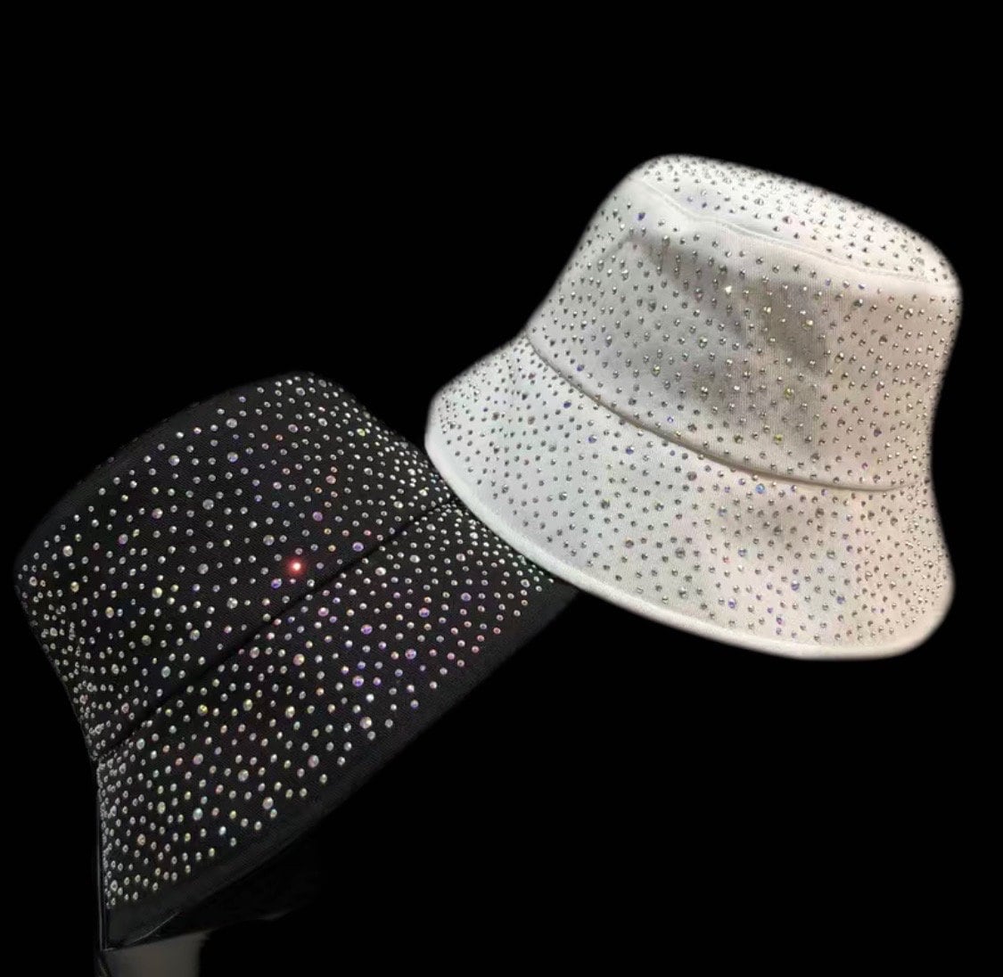 BLING Bling Bucket Hat, Embellished Hat, Black Rhinestone Hat, Bling ...