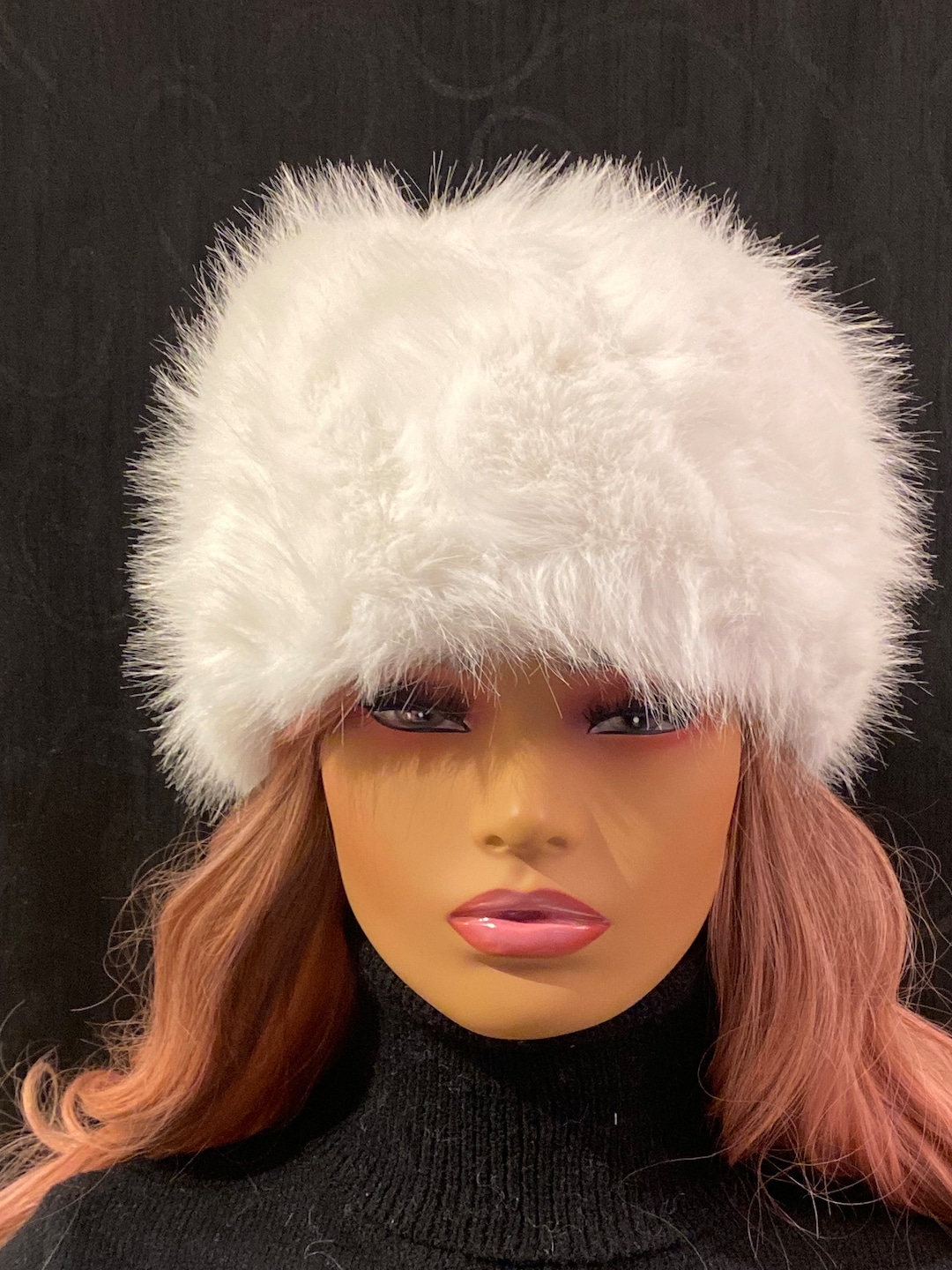 White Faux Fur Cossack Hat Furry Russian Hats Fluffy Fur - Etsy