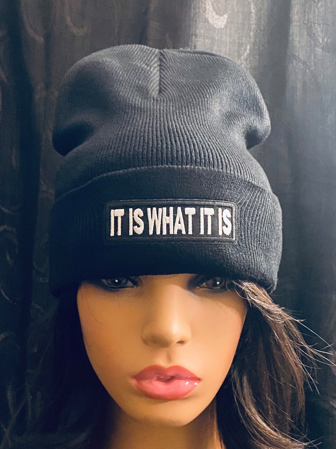 Statement Beanie, It is What It Is, Message Cuffed Cap, Unisex Beanie ...