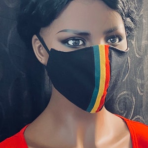 Rasta Colors Face Mask, Rasta Stripe Face Mask, Unisex, Adult Mask ...